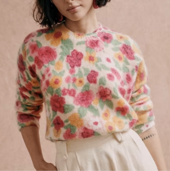 Sezane | Sweaters | Sezane Lila Sweater Floral Small | Poshmark